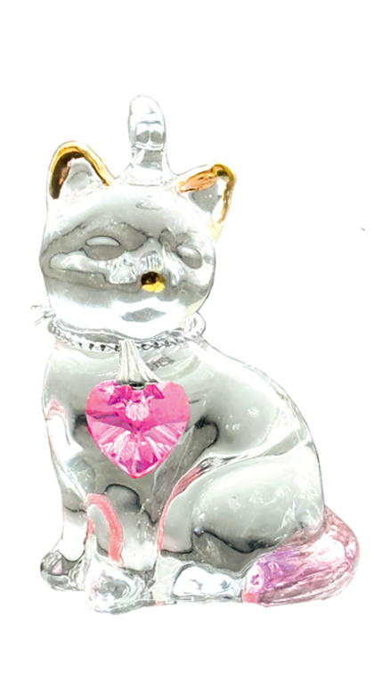 Fantasy Glass Pretty Little Kitties - Rose